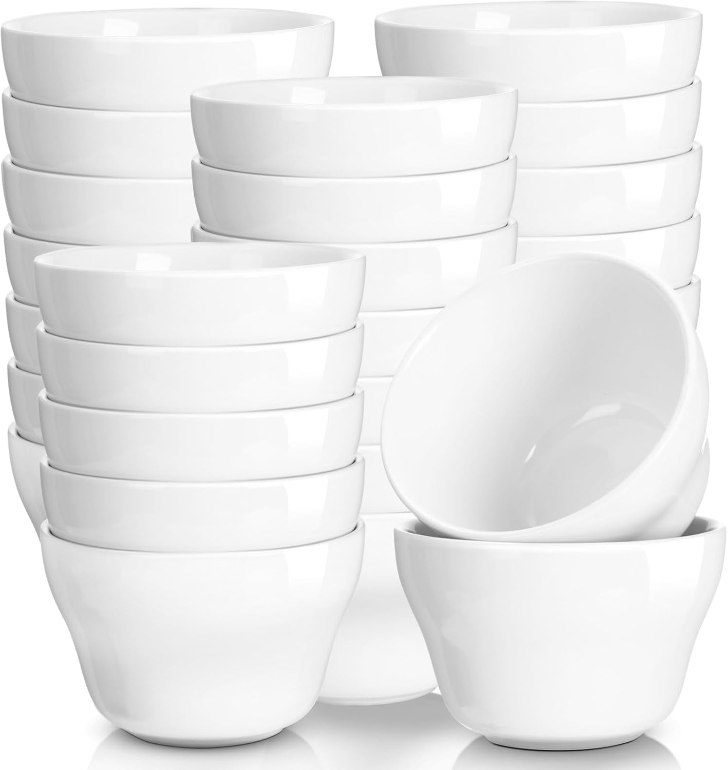 18 Pack 8 oz Porcelain Bowls Porcelain Broth Cups, Small Dessert Bowls ...