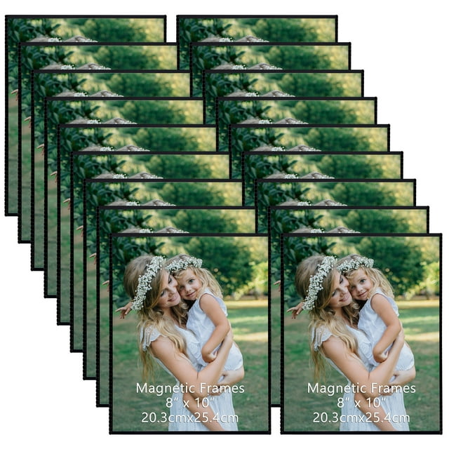 18 Pack 8x10 Magnetic Picture Frames, Black 8 by 10 Magnetic Photo ...