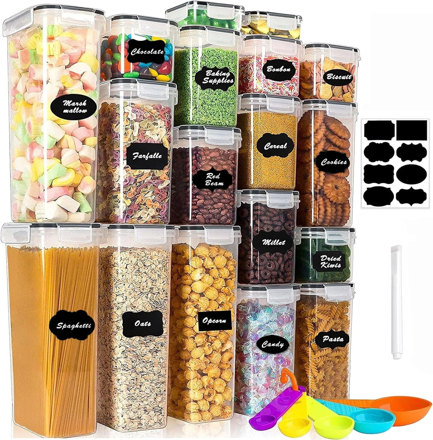 18 Pack Airtight Food Storage Containers with Lids, BPA Free Clear ...