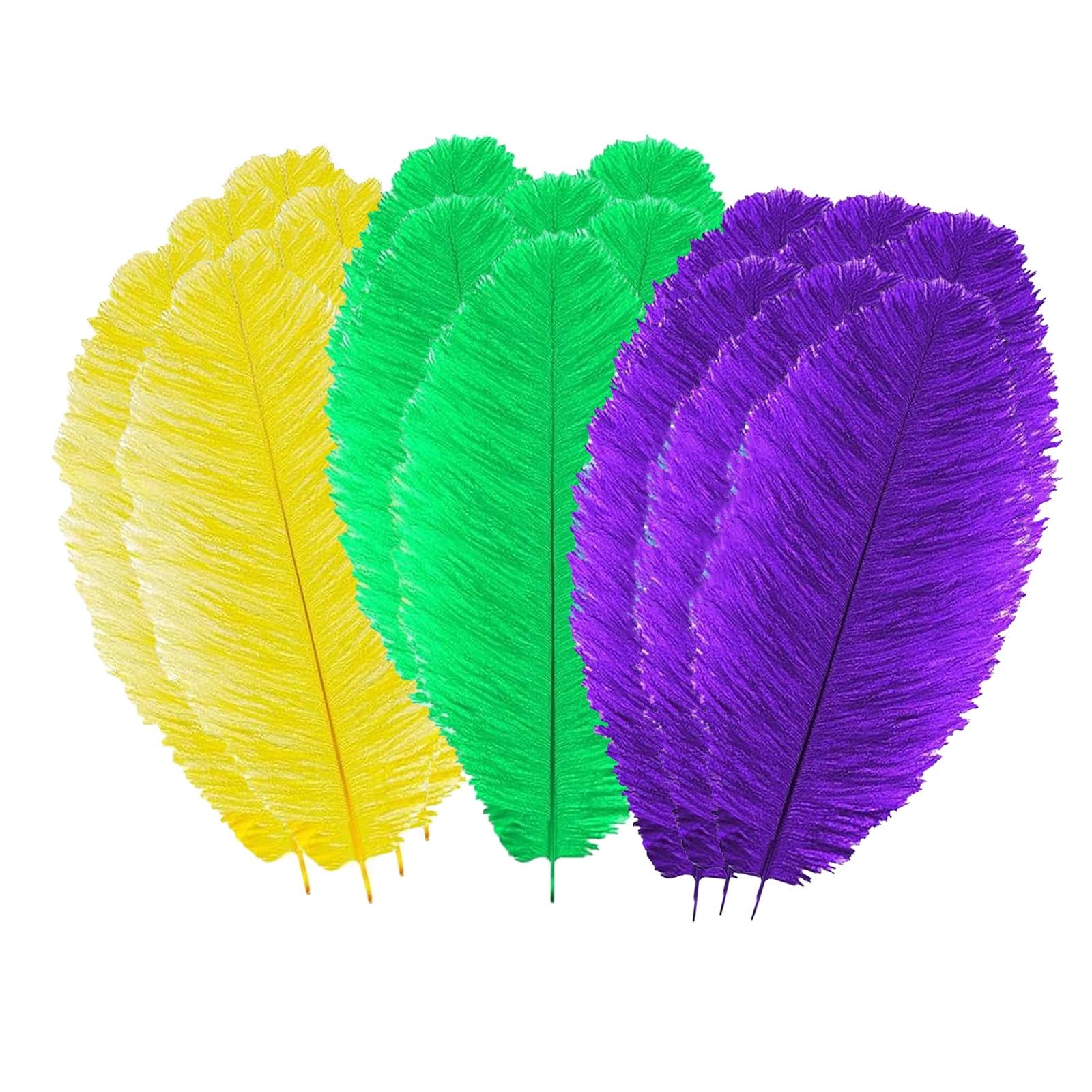 18-Pack Assorted Craft Feathers, 7.8-10 Inch Green Gold Purple Feathers ...