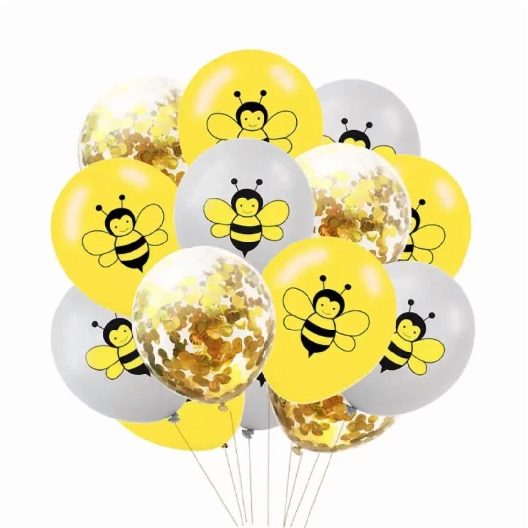 18 Pack Bee Party Balloons Honey Bumble Bees Party Decor Confetti ...