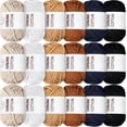 18 Pack Beginners Crochet Yarn Yarn for Crocheting and Knitting with ...