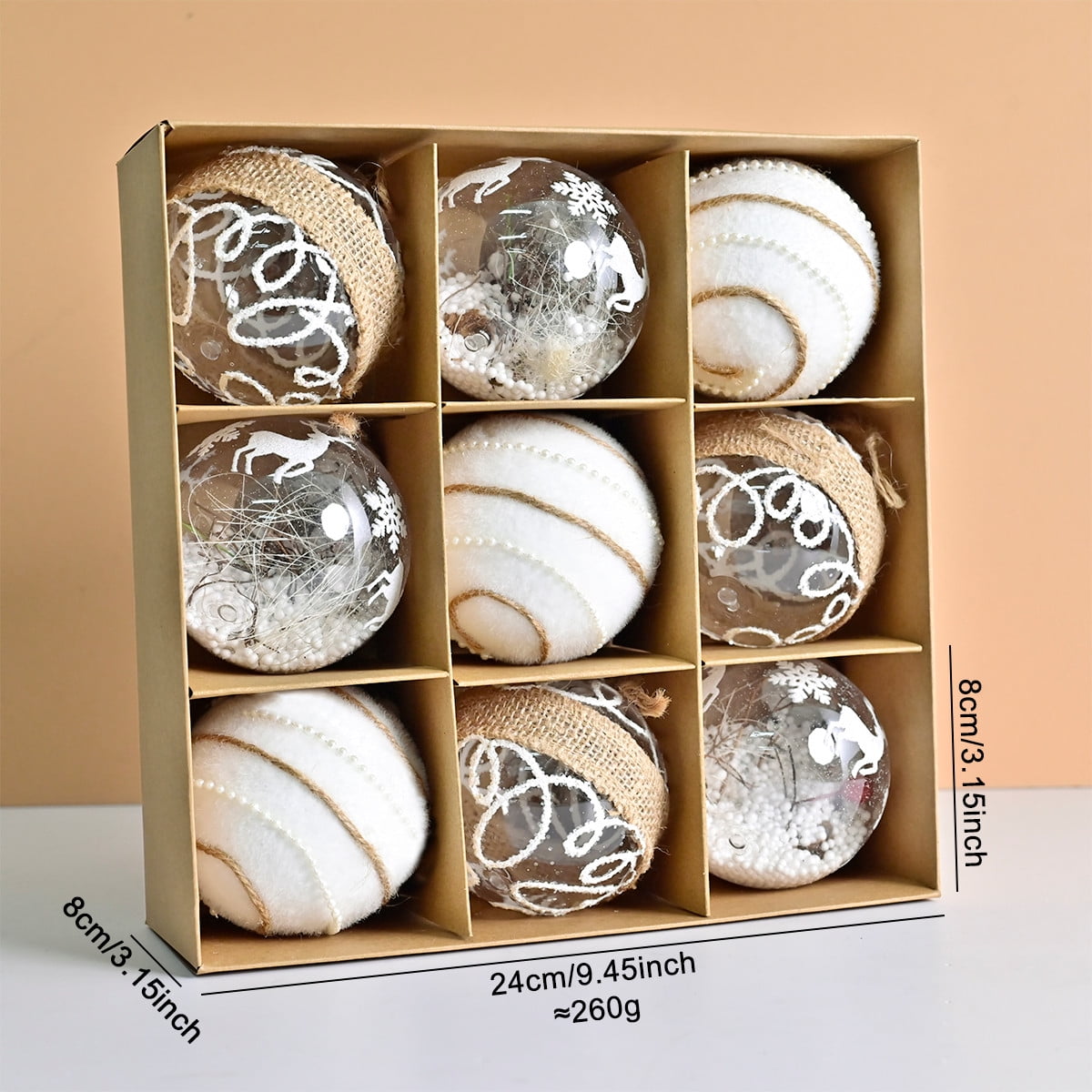 18-Pack Christmas Ornaments Bulk Set, Colorful Shatterproof Christmas ...