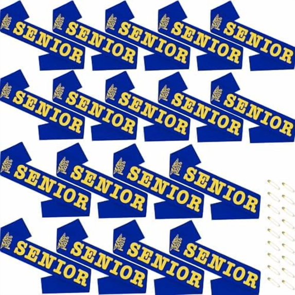 18 Pack Class of 2026 Senior Sashes, Royal Blue Satin Finally Graduated ...