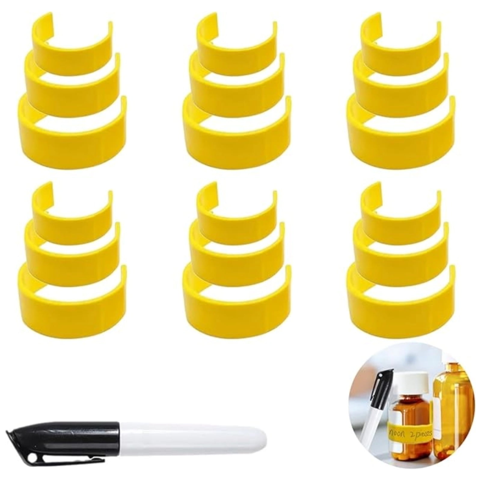 18 Pack Clips for Pill Bottles, Medicine Bottle Label Clips for Easy ...