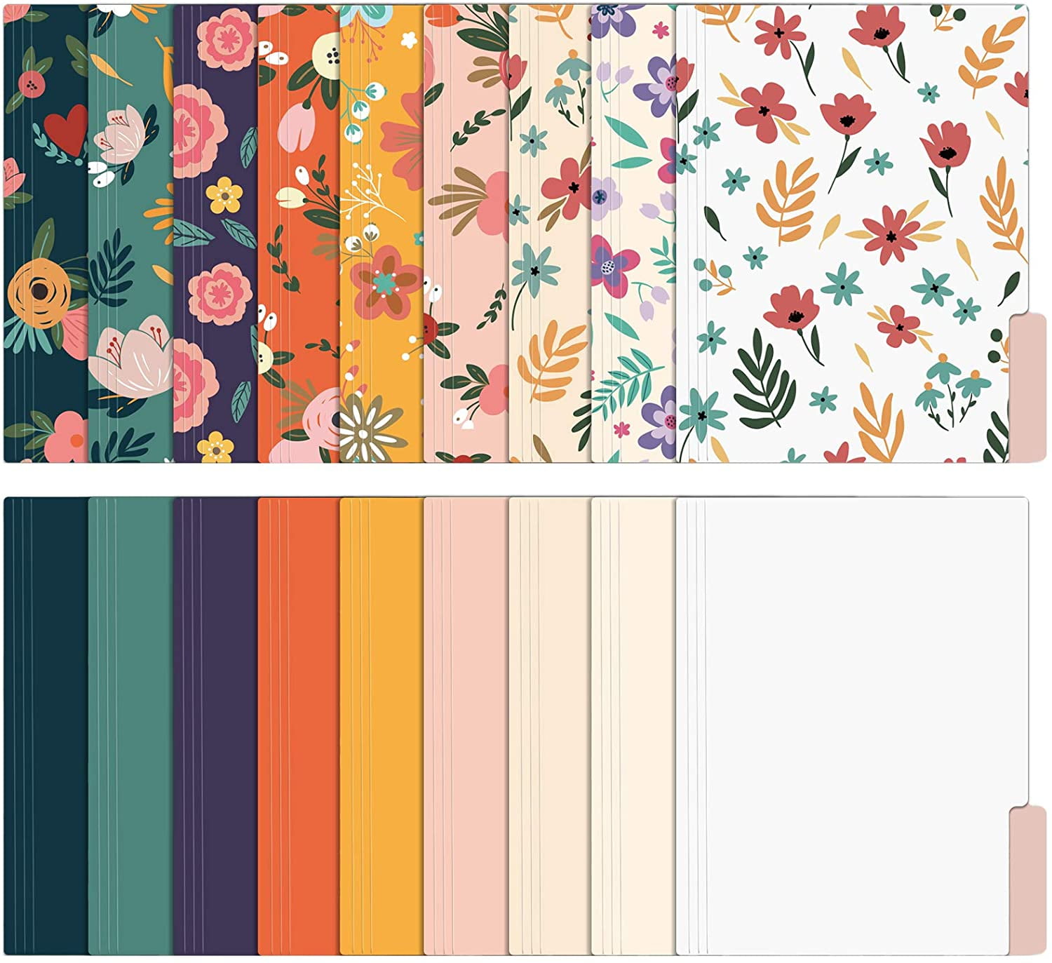 18 Pack Decorative File Folders Floral Folders Cute File Folder, Letter ...