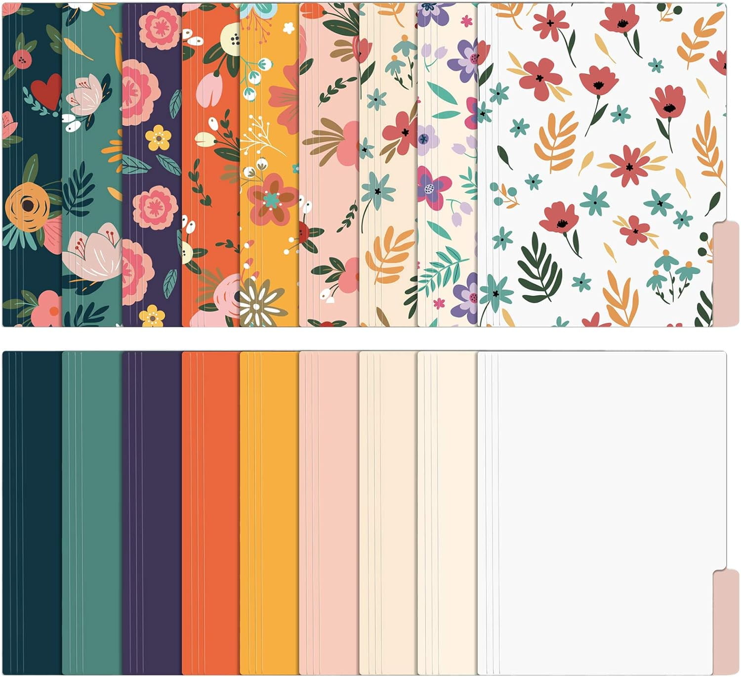 18 Pack Decorative File Folders Floral Folders Cute File Folder, Letter ...