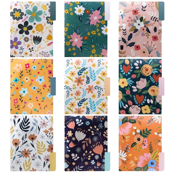 18 Pack Decorative File Folders Floral Folders Cute File Folder, Letter ...