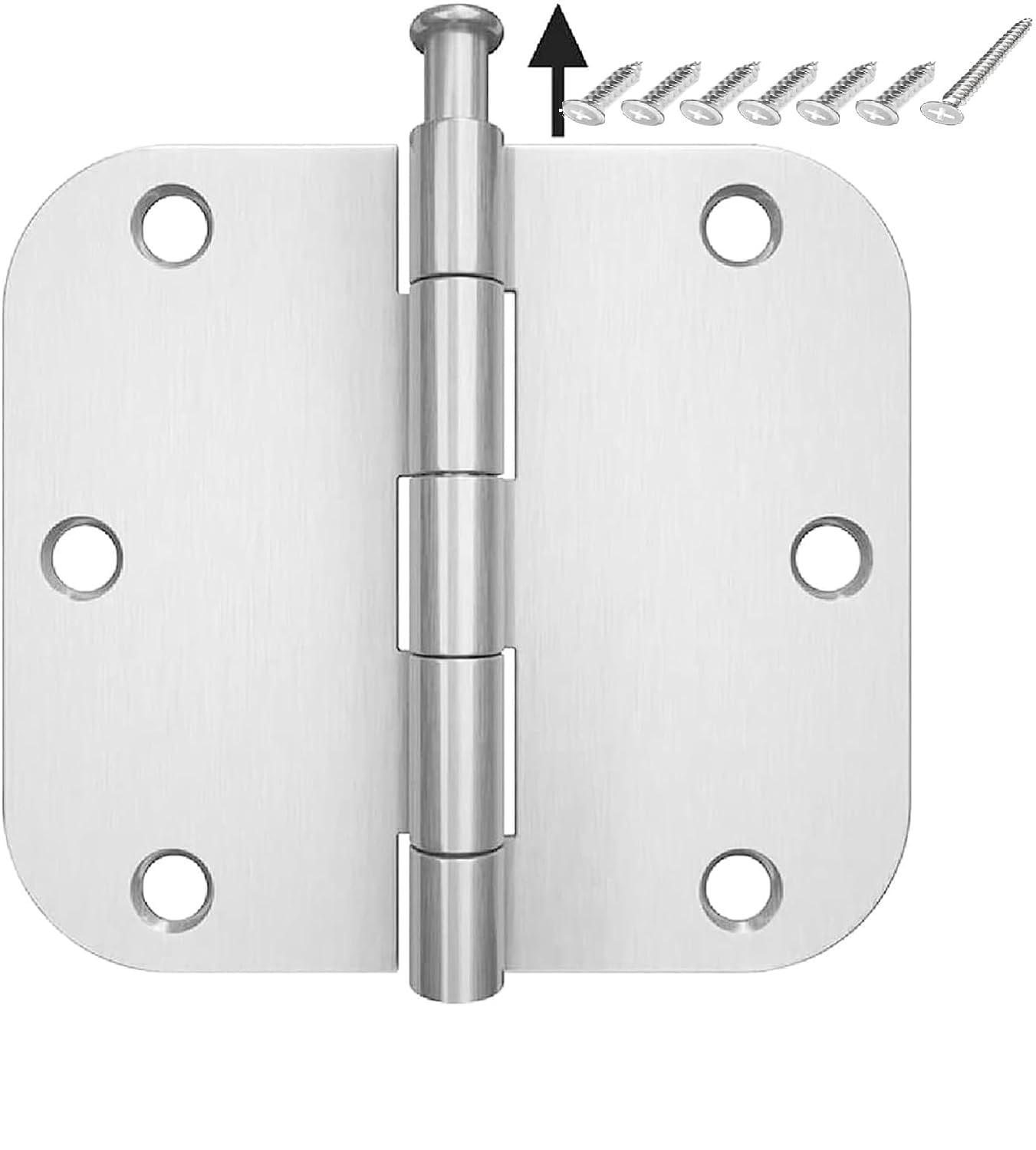 18 Pack Exterior Door Hinges, Rounded Door Hinges with 5/8 Radius, 3.5 ...