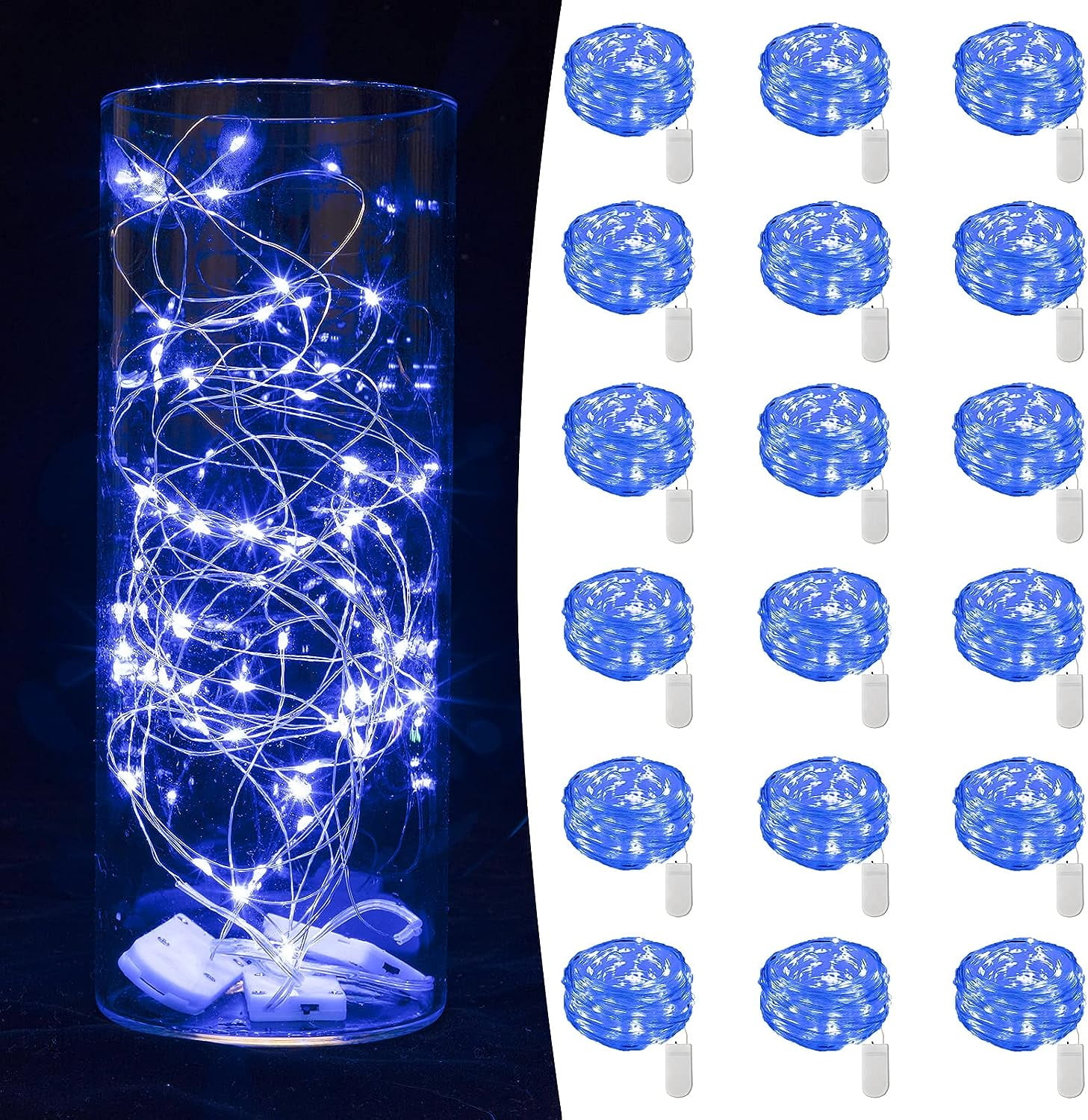 Bincy 18 Pack Fairy Lights, Battery Operated, 6.6 ft 20 LED Mini String ...
