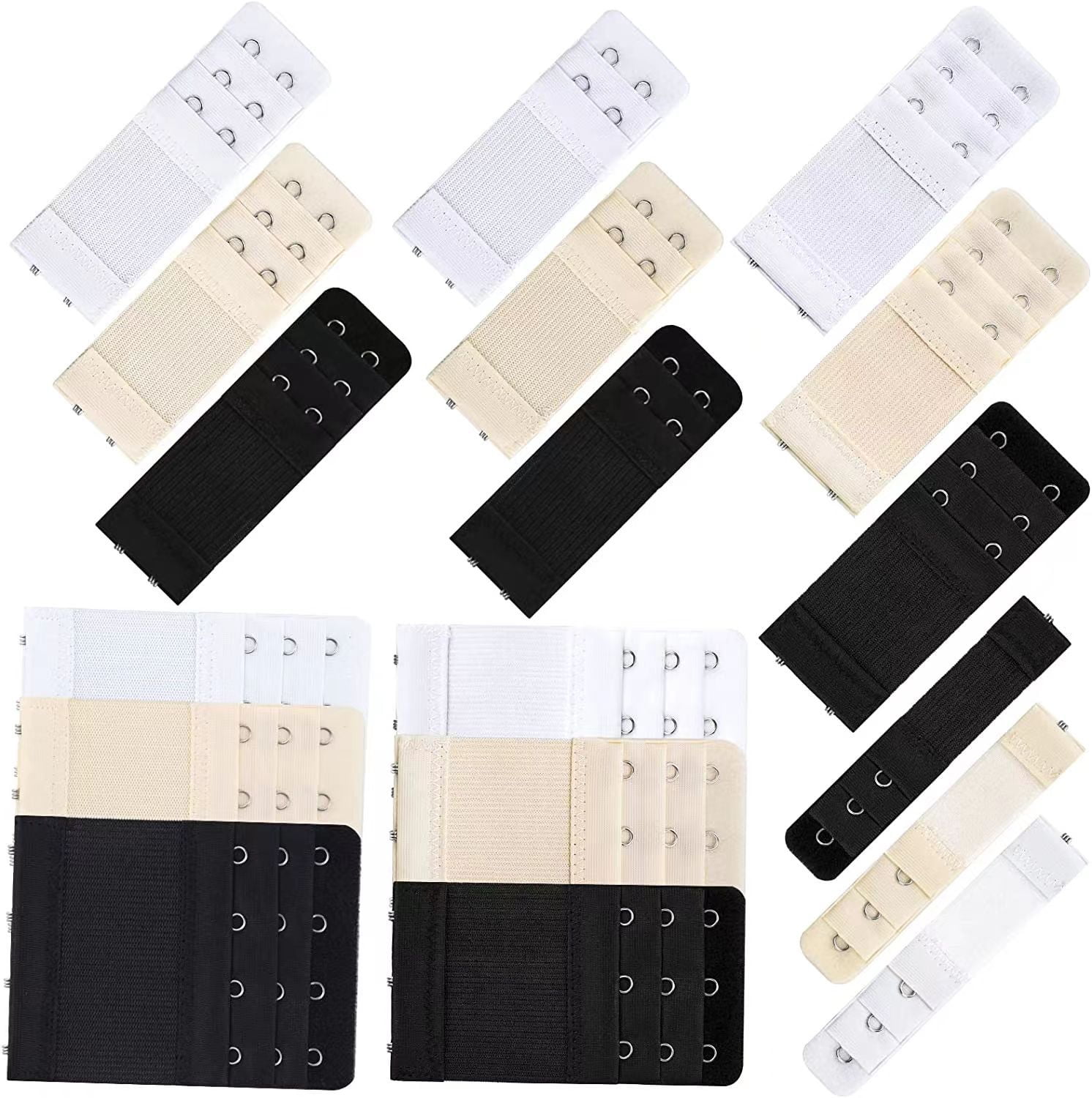 18 Pack Flexible Bra Extender Strap 1/2/3/4 Hooks Adjustable Bra Strap ...
