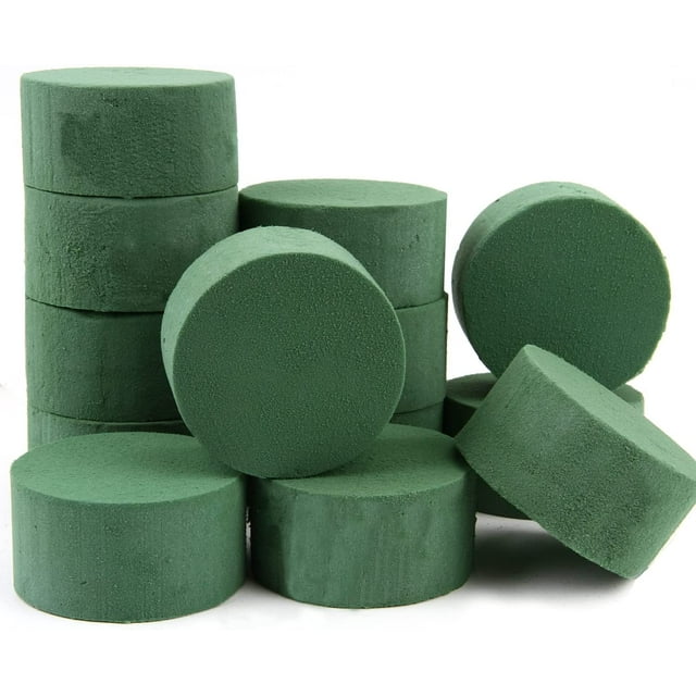 18 Pack Floral Foam, 3.15 in Green Styrofoam Block, Round Wet & Dry ...