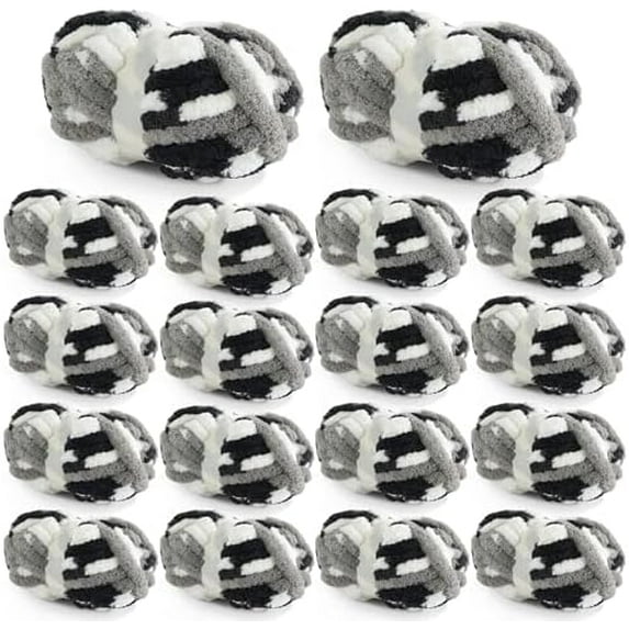 18 Pack Giant Chunky Yarn for Crocheting,Super Bulky Large Soft Fluffy ...