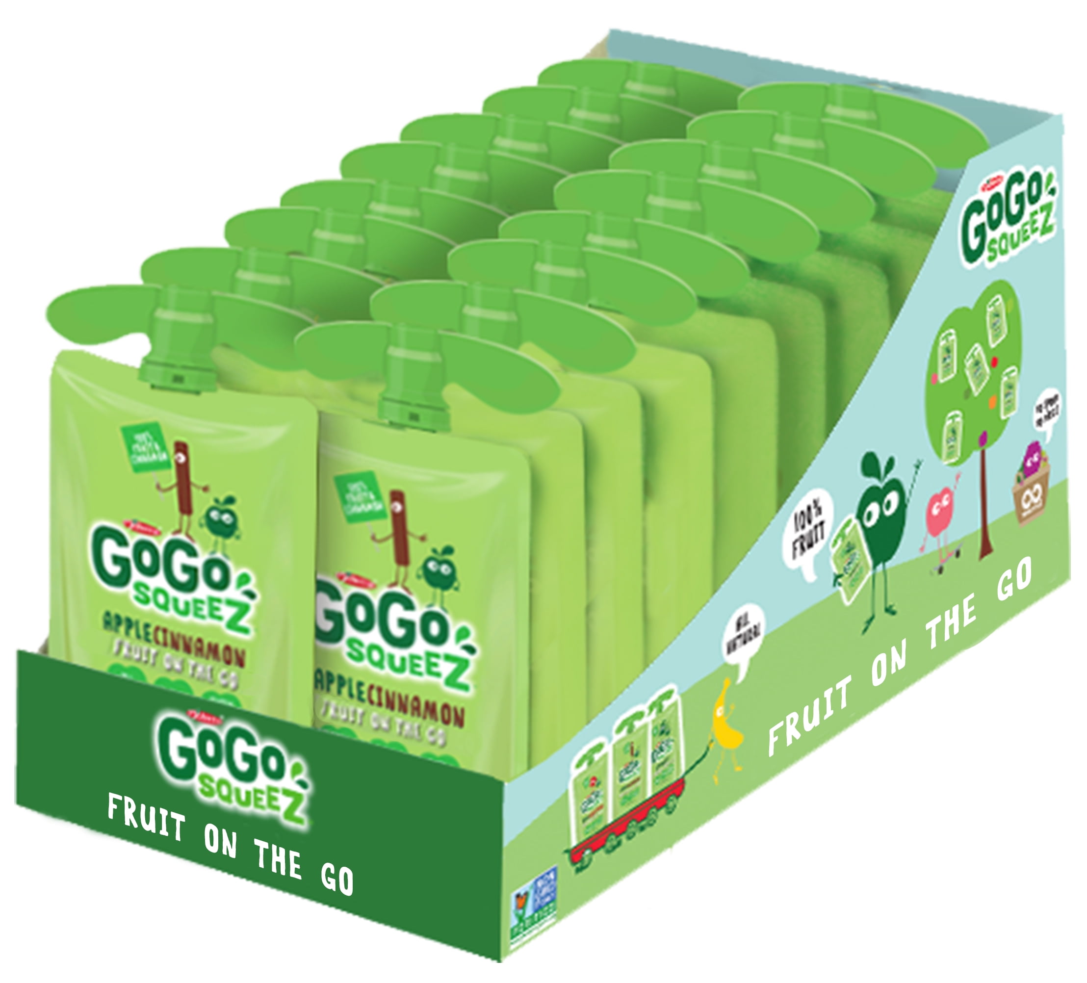 GoGo Squeez Applesauce Cinnamon Individual Squeeze Pouches, 3.2 oz (18 ...