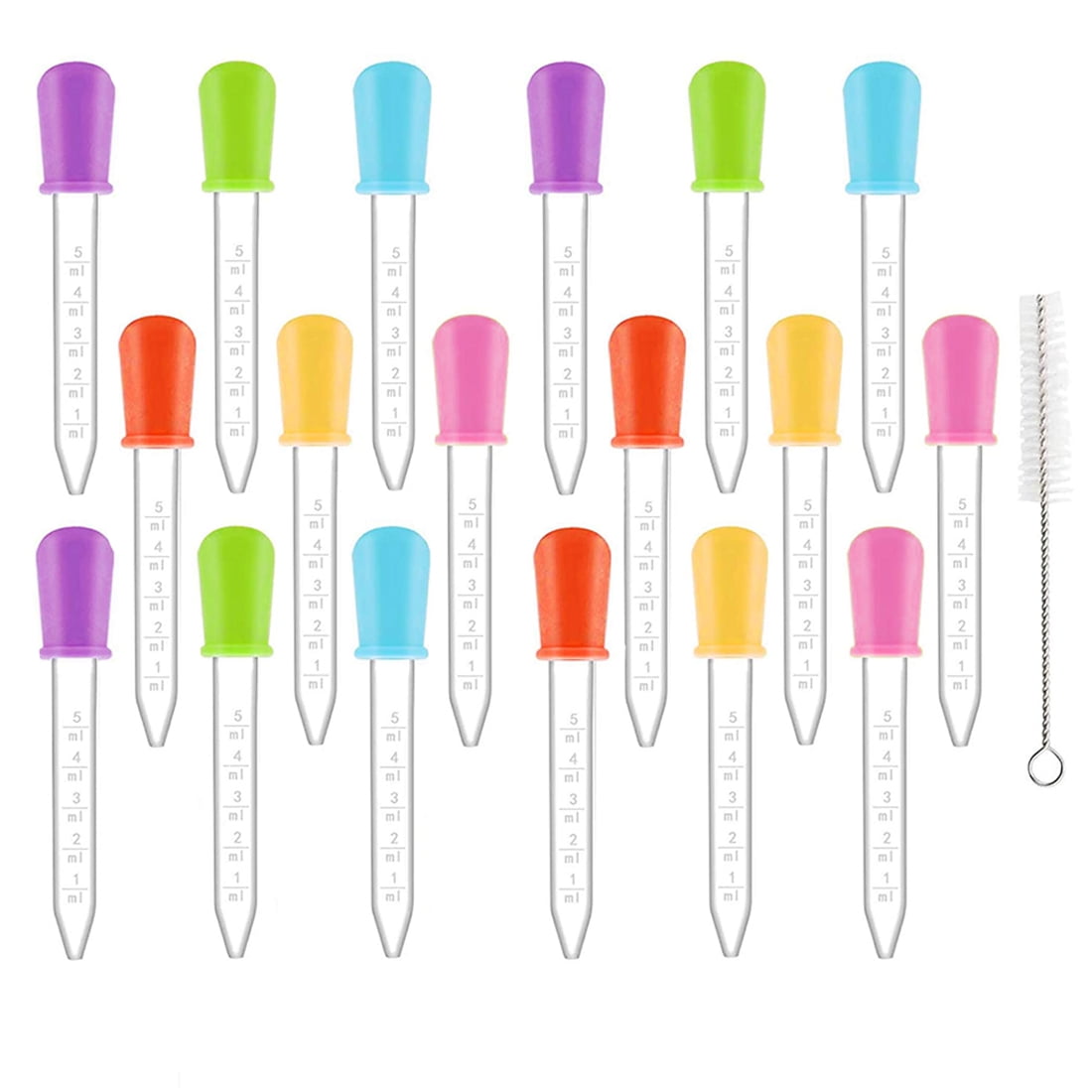 ILLUVA Liquid Droppers, Silicone 5ml, Clear Scale, 18-Pack for Kids ...