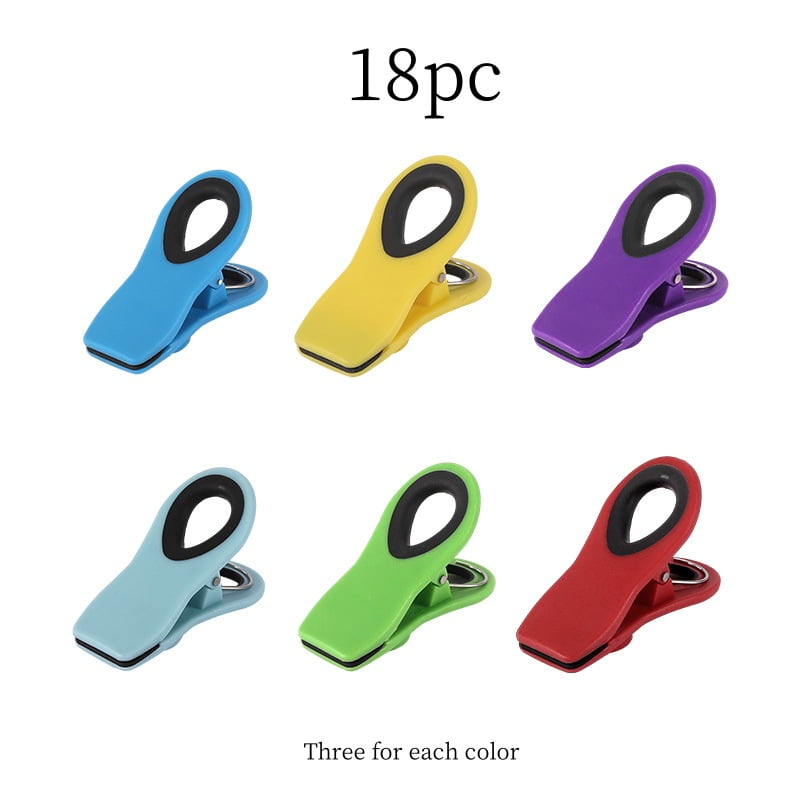 18 Pack Magnetic Chip Clips in Assorted Colors for Food Storage and ...