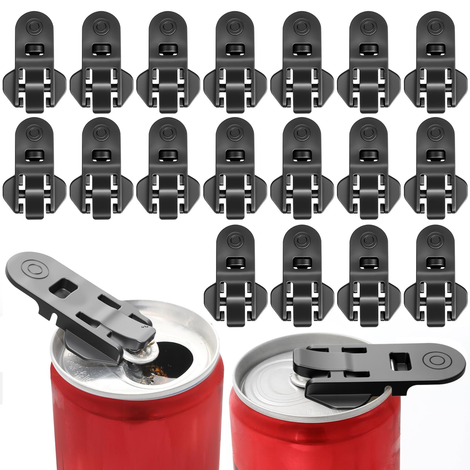 18 Pack Manual Easy Can Opener and Cover, Premium Plastic Soda Beer Can ...