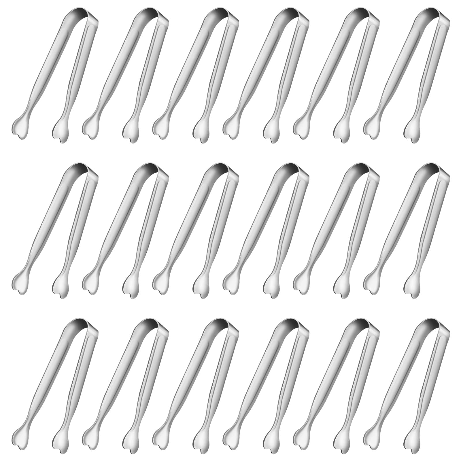18-Pack Mini Kitchen Tongs, Stainless Steel Appetizer Tongs for Sugar ...