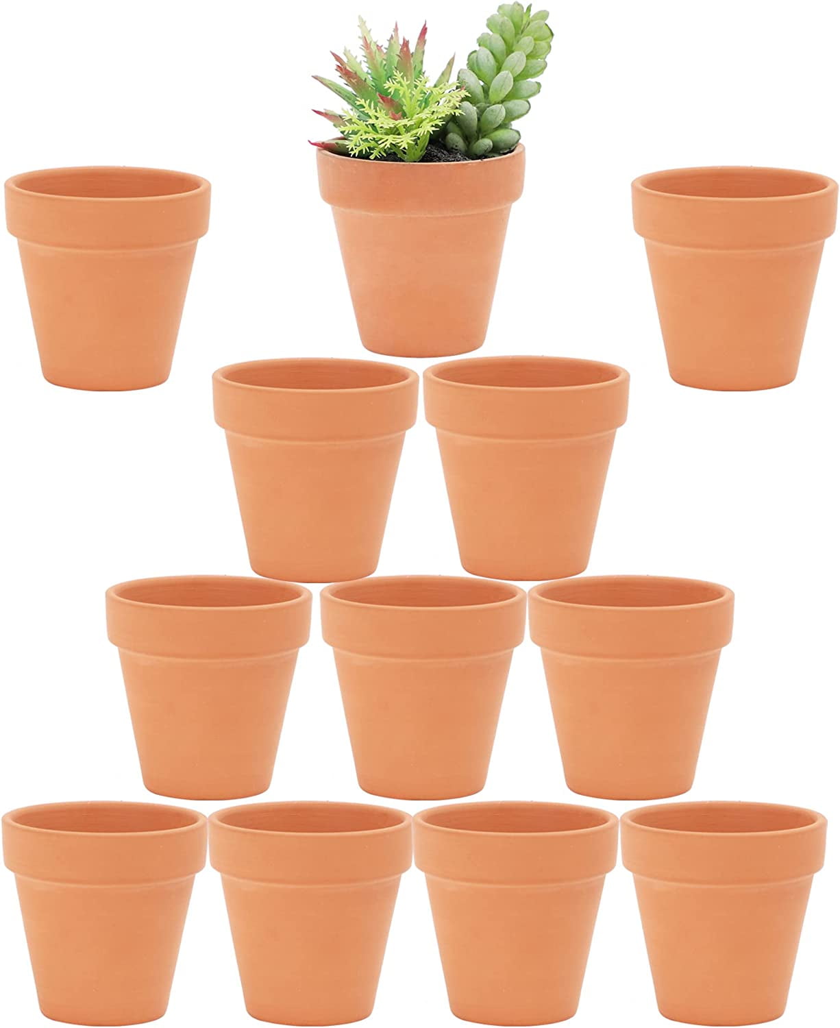 18 Pack Mini Terra Cotta Pots with Drainage Holes, Small Clay Flower ...