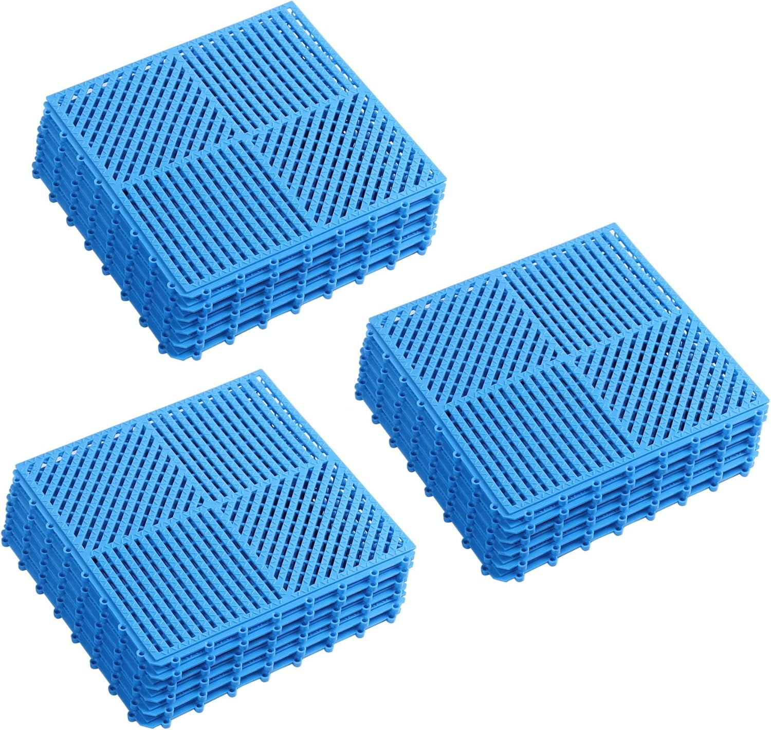 18 Pack Modular Interlocking Floor Tiles Anti-Slip Drainage Mat for ...
