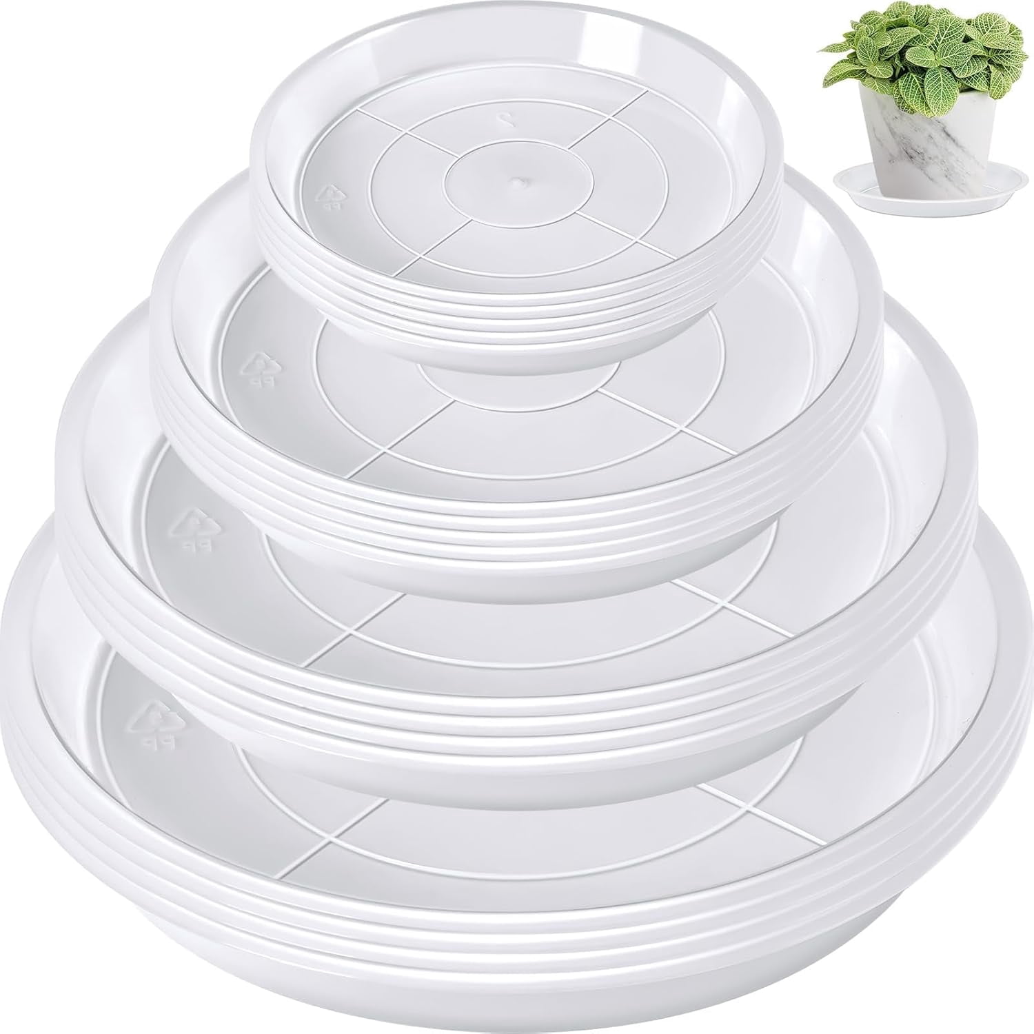 18 Pack Plant Suacer 4/6/8/10 Inch Plant Drip Trays for Pots Clear ...