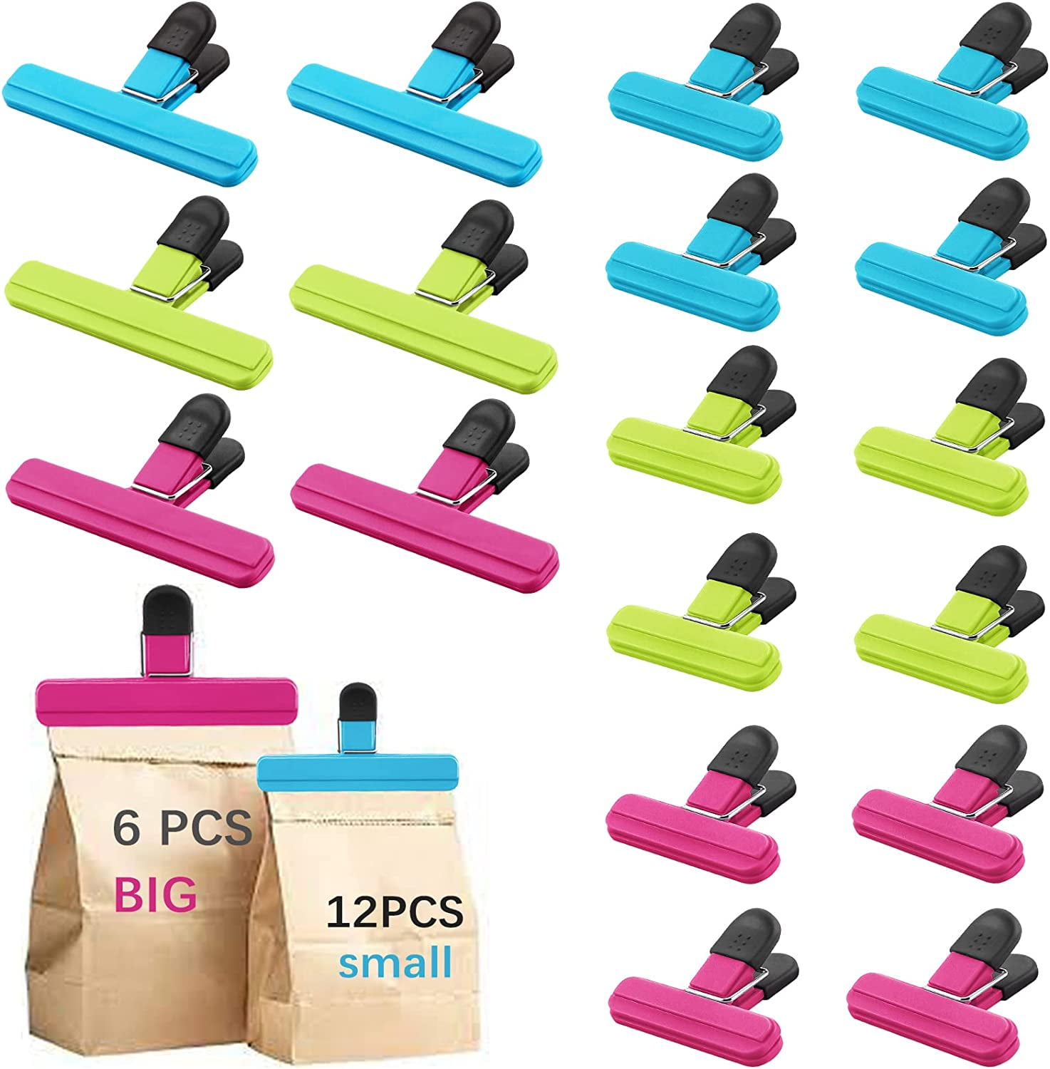 18 Pack Plastic Chip Bag Clips Heavy Duty Food Sealing Clip, Chip Clips ...