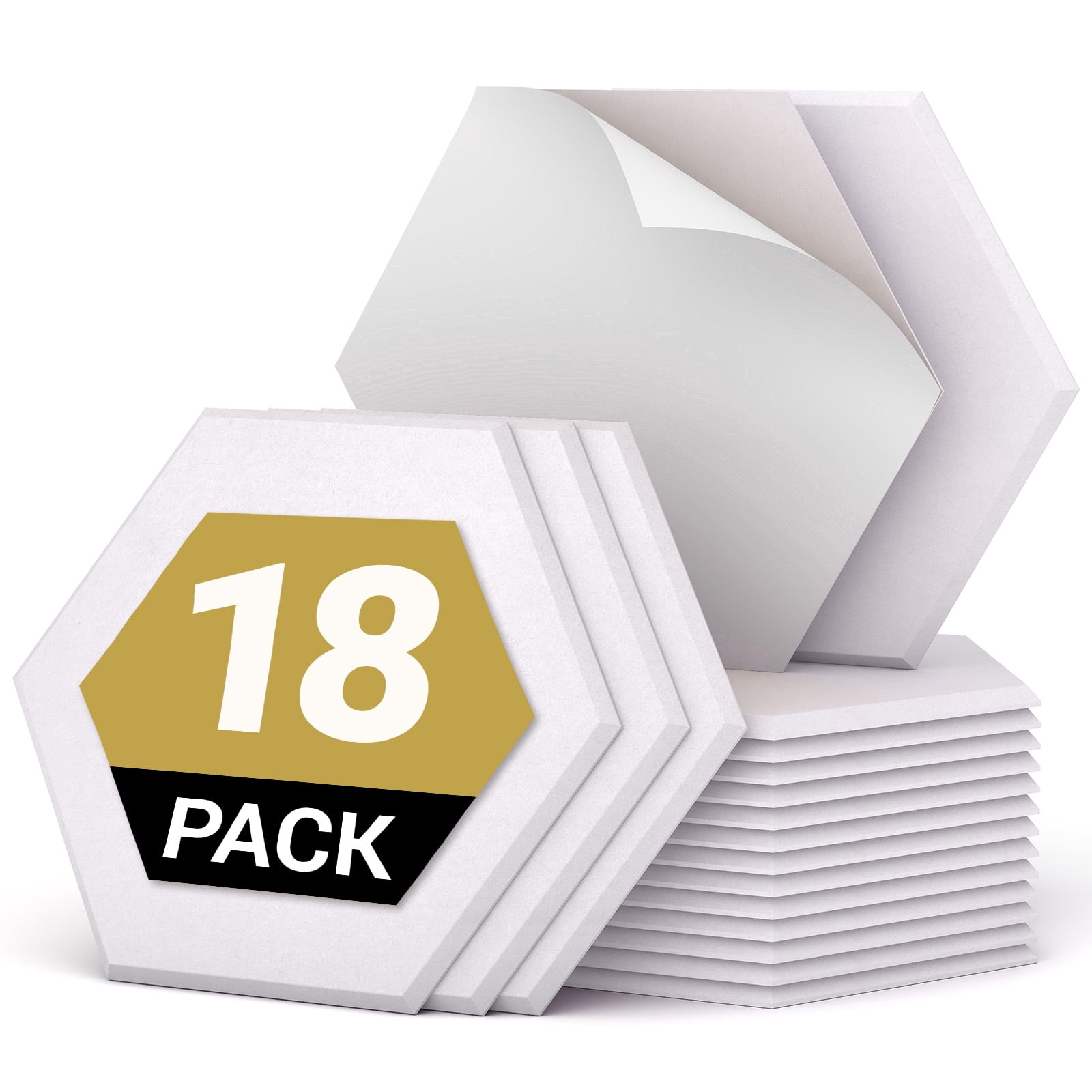 18 Pack Self-adhesive Hexagon Acoustic Panels, TONOR 12"x 10"x 0.4 ...