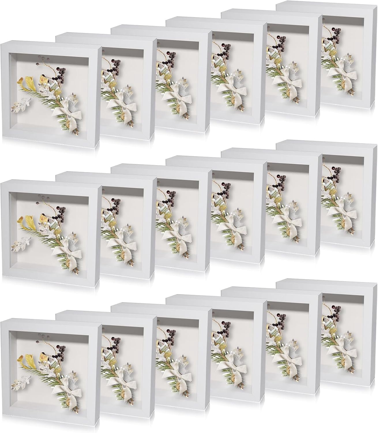 18 Pack Shadow Box Frame Display Case Shadow Box Square Picture Frame ...