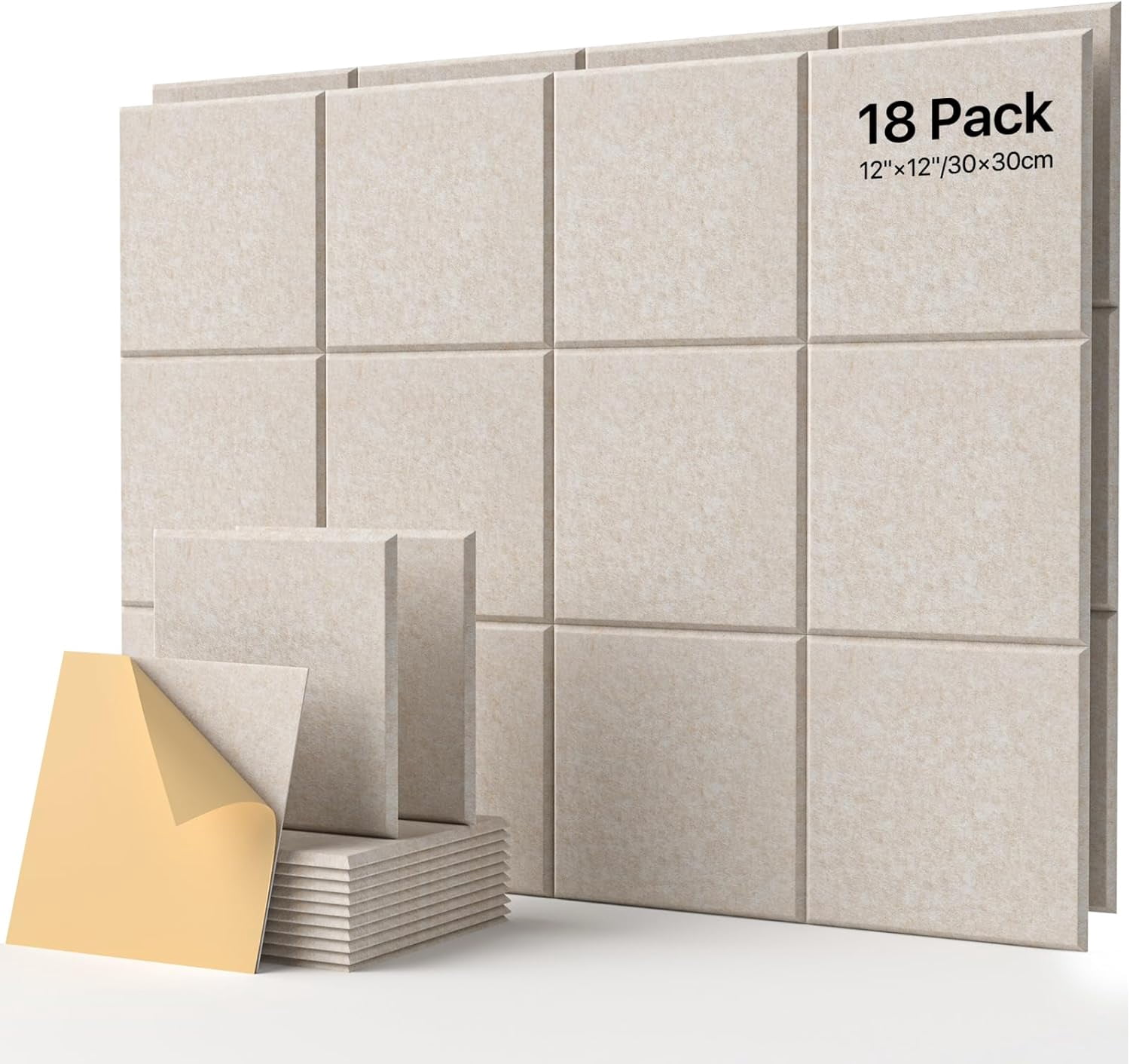 18 Pack Soundproof Wall Panels Self-Adhesive, Square Sound Proof Foam ...