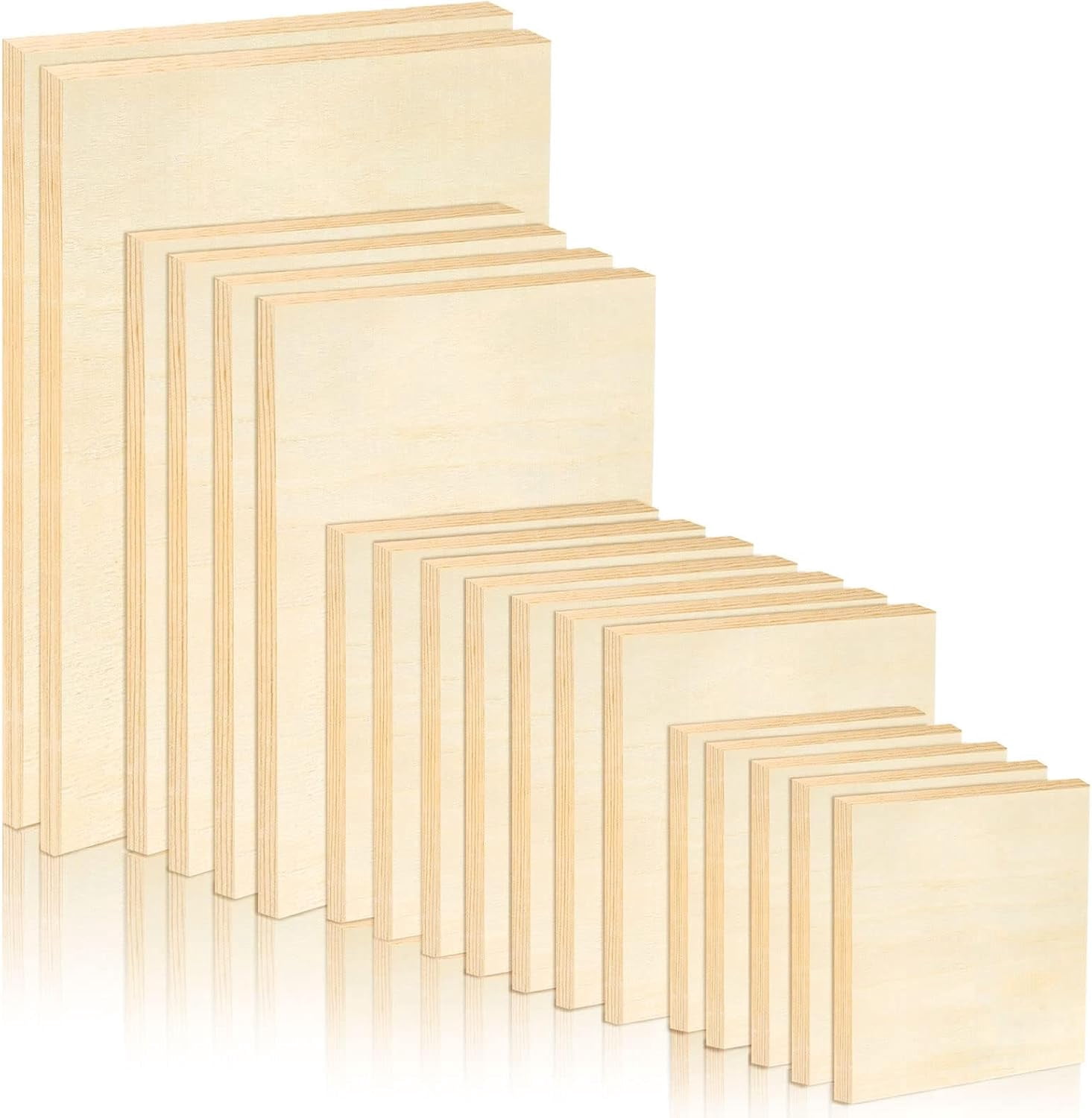 18 Pack Unfinished Wood Canvas Panels Kit Wooden Panel Boards Wood ...