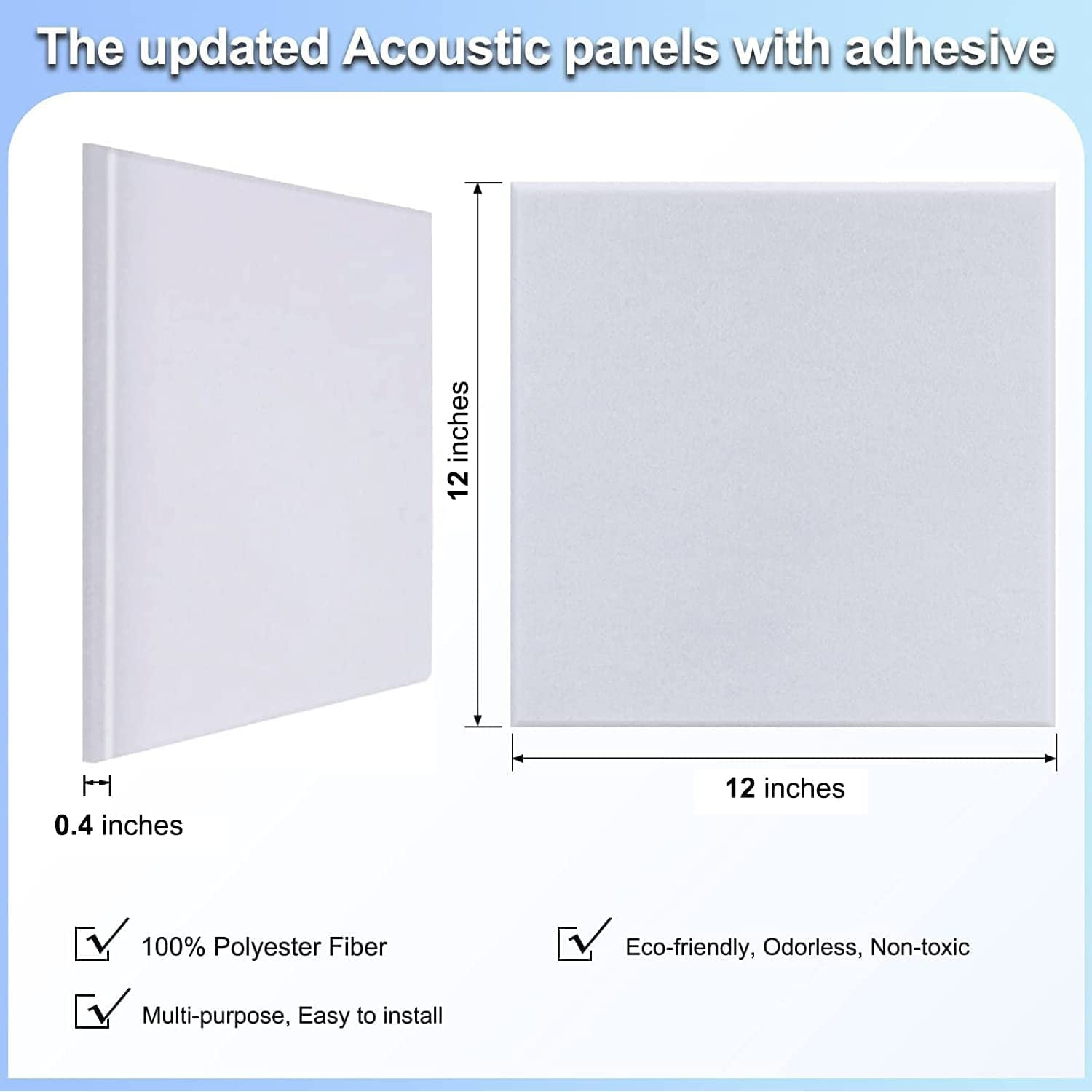18 Pack White Acoustic Panels 12"x12" Soundproof Wall Panels for Home ...
