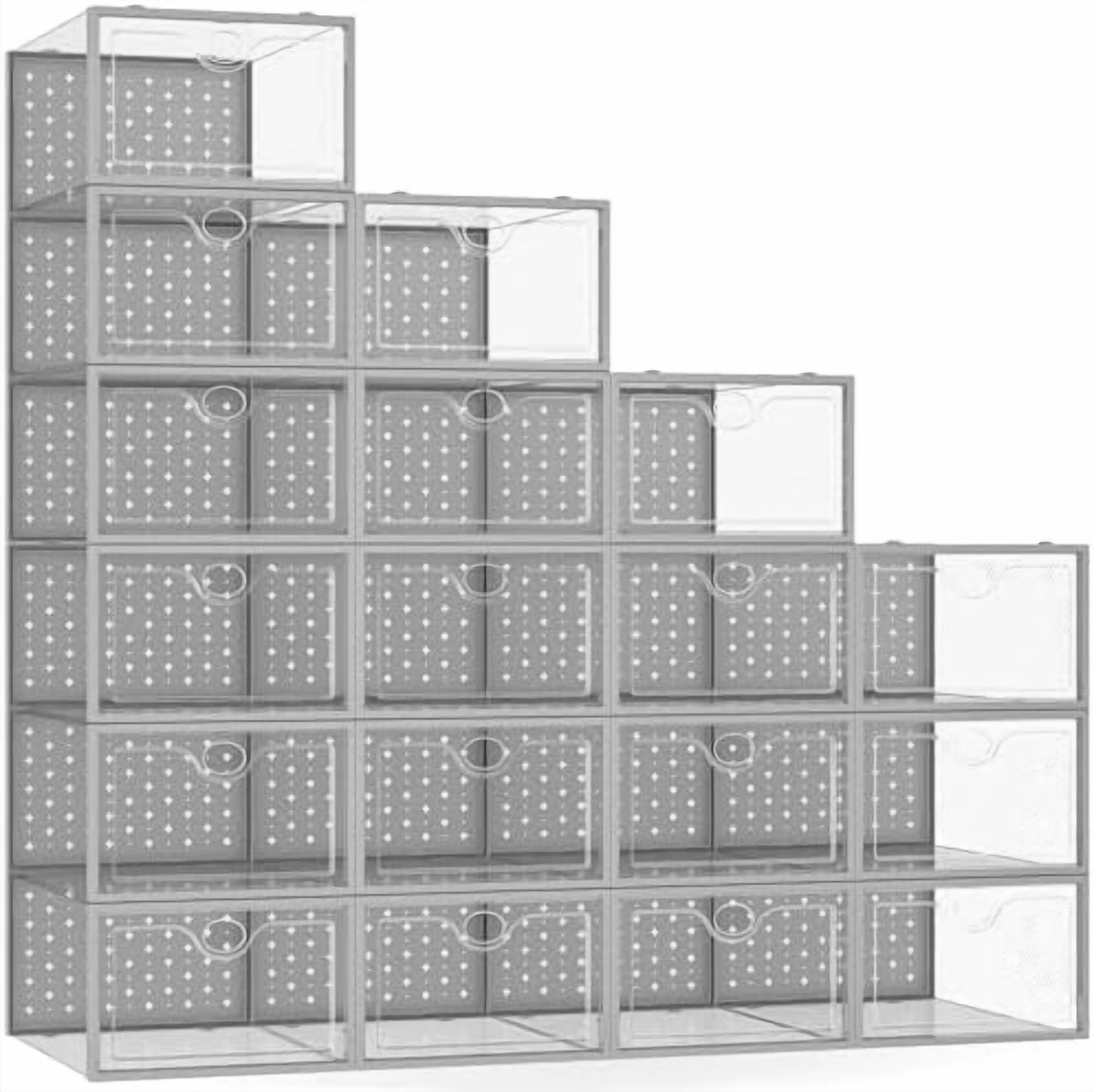 18 Pack X-Large Shoe Storage Boxes Fit Size 12, Shoe Organizer for ...