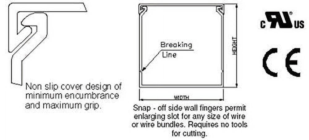 18 Pack of 1.5x1.5 Inch, 2m Open Slot Wiring Duct/Cable Raceway with ...