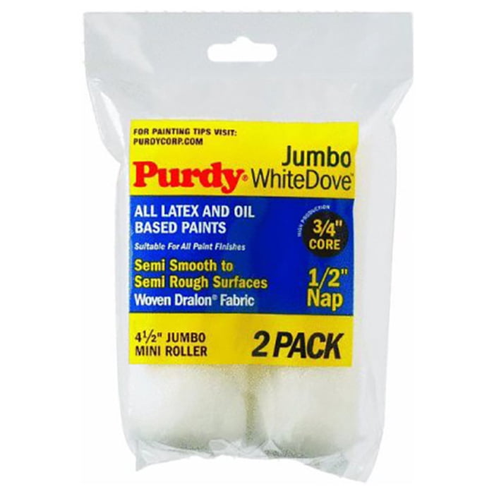 18-Pack of 4-1/2” x 1/2” Nap Purdy 14G624013 White Dove Jumbo Mini ...