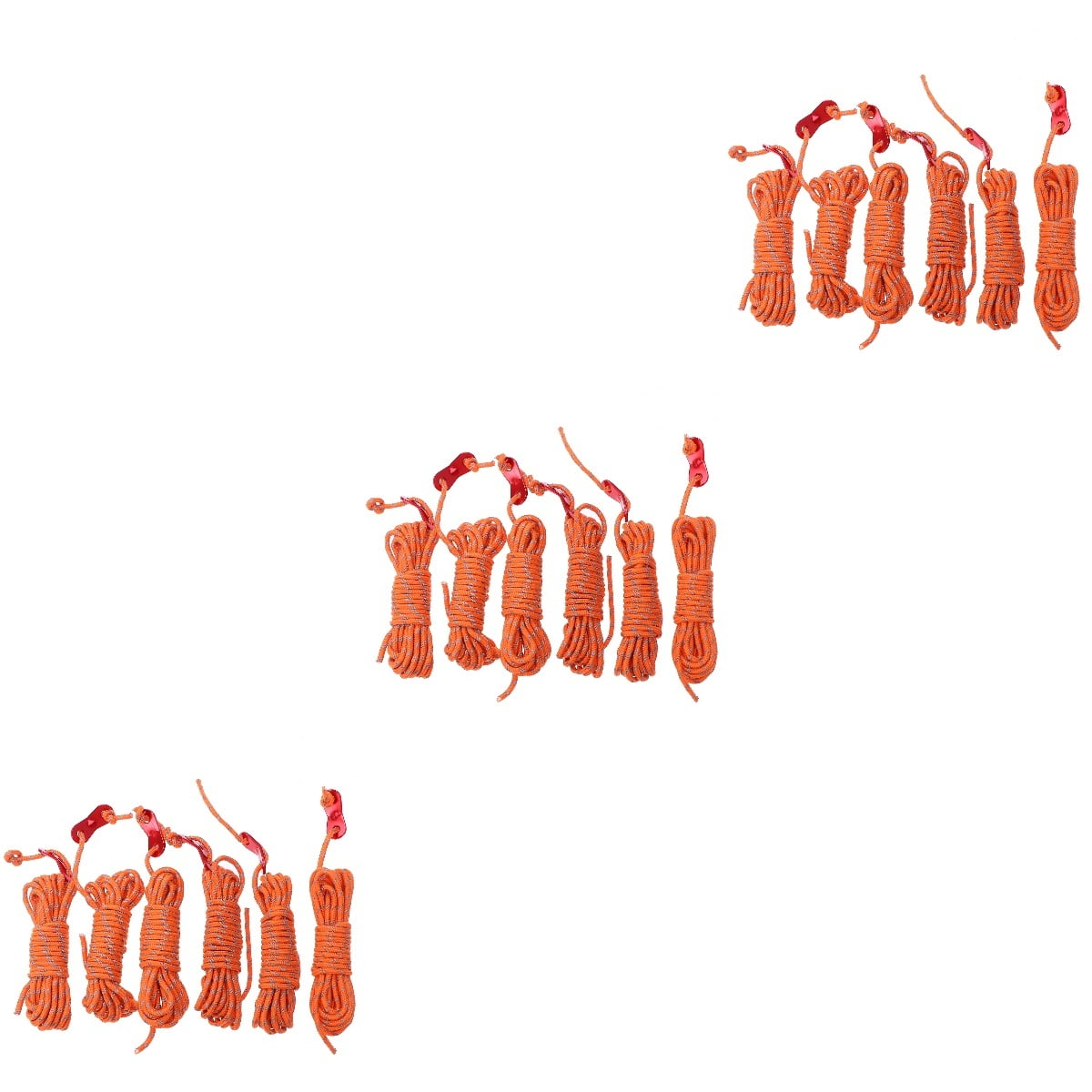 18 Packs 4M 4mm Outdoor Tent Rope Reflective Tent Guy Lines Guide Ropes ...