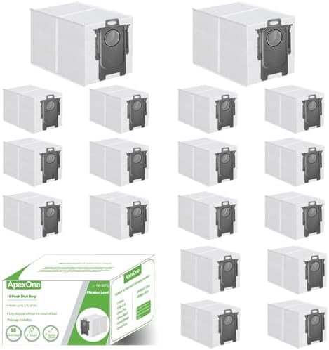 18 Packs Dust Bags for Roborock QV 35A/Qrevo S5V/Saros 10/ 10R/Q Revo/Qrevo S/Qrevo Pro/Qrevo ...