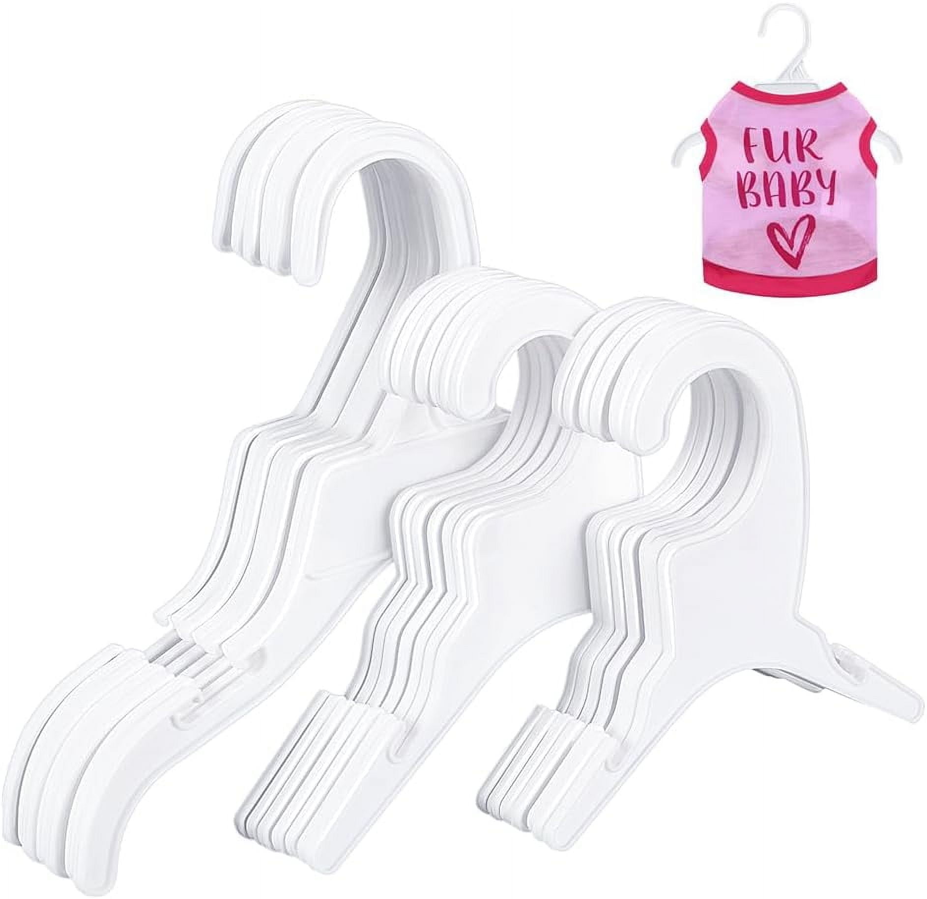 18 Packs Pet Apparel Hangers 3 Styles White Pet Clothes Hanger Cute ...