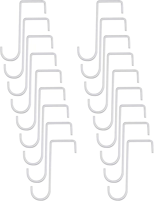 18 Packs Vinly Fence Hooks, 2 x 6 inch Patio Hangers White Powder ...