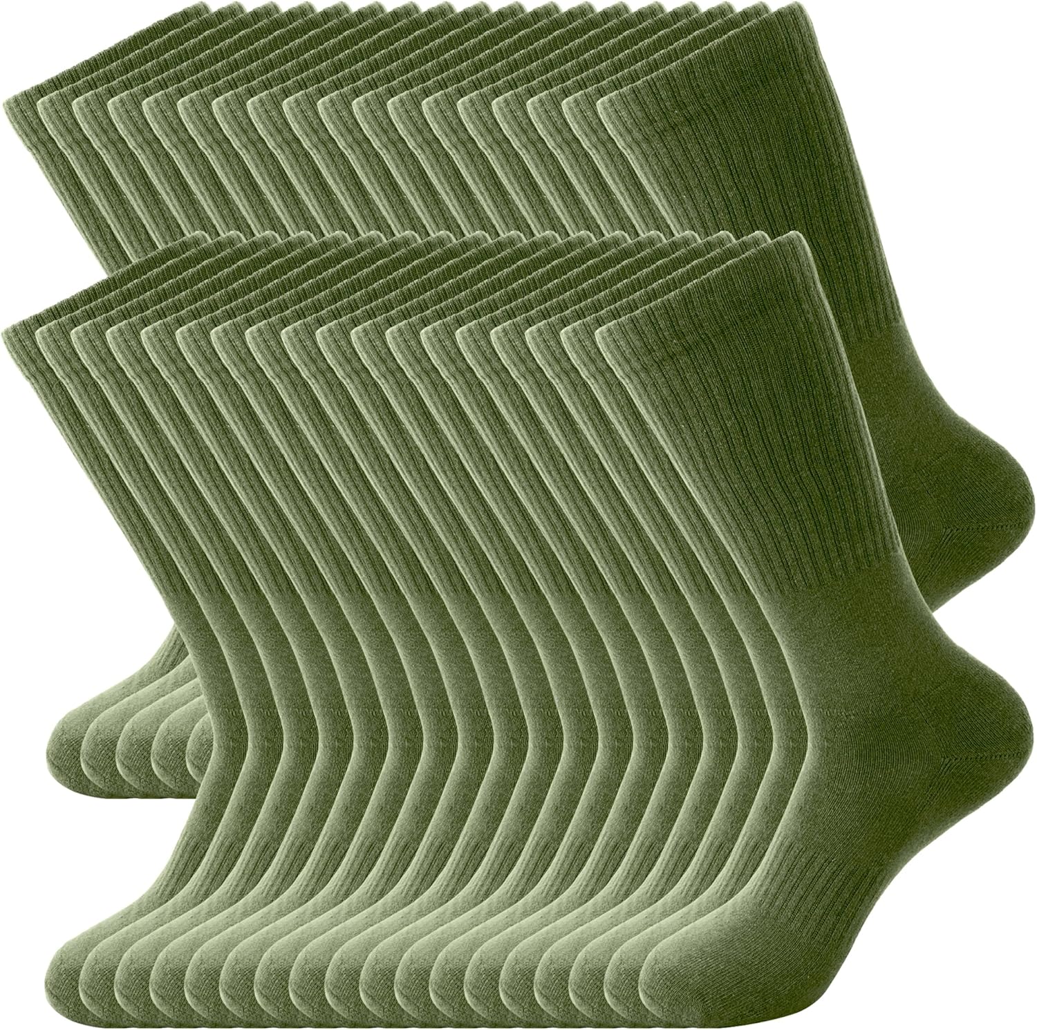 18 Pairs Men's Military Green Socks Ocp Socks Army Crew Cotton Sock for ...
