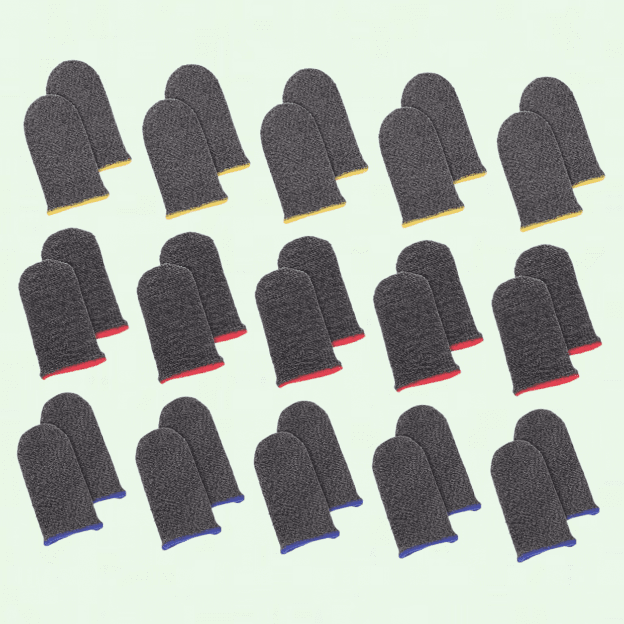 18 Pairs Touch Screen Finger Covers, Silver Fiber Gaming Finger ...