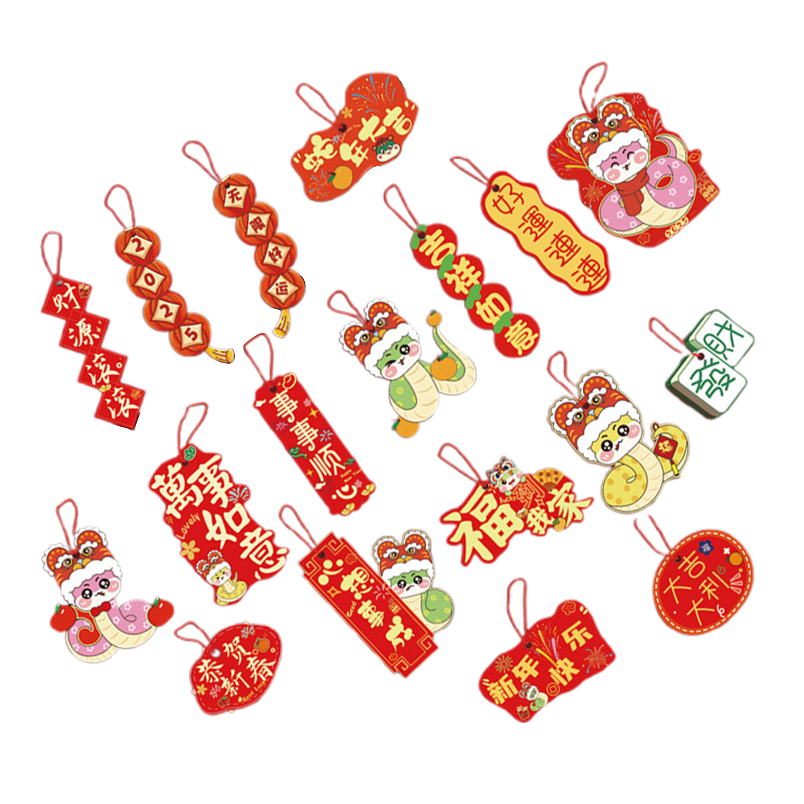 18 Pcs 2025 New Year Hanging Pendants The Year of Snake Auspicious ...