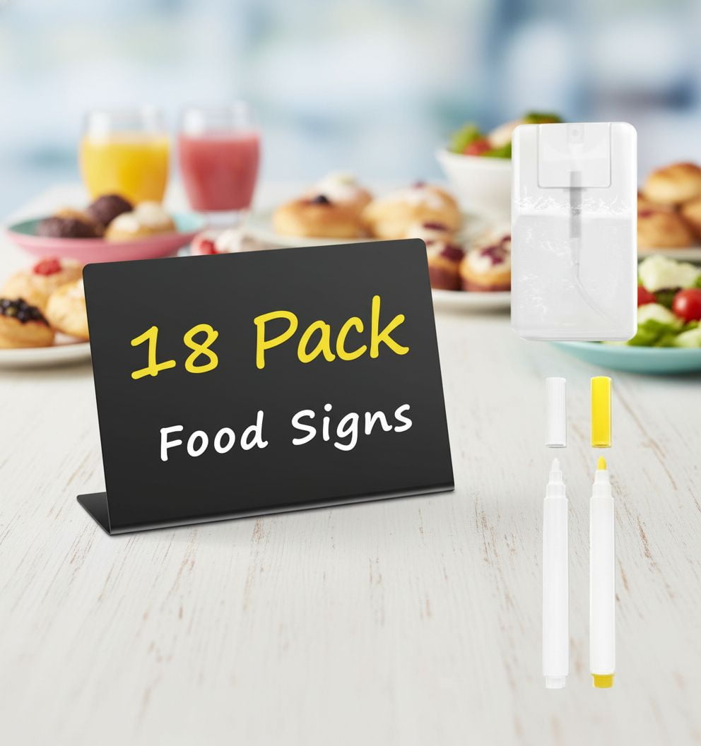 18 Pcs 4"x3" Mini Food Labels for Party Buffet - Mini Chalkboard Signs ...