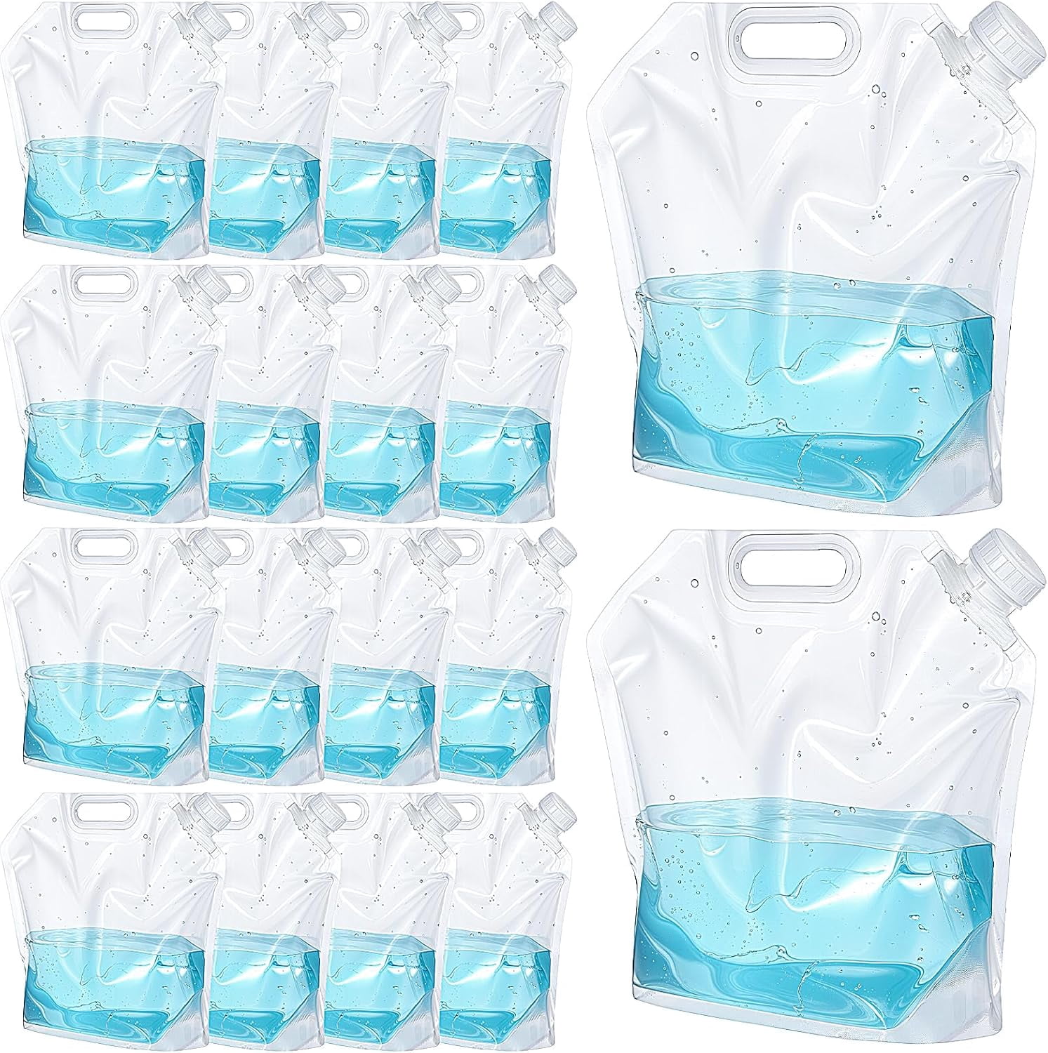 18 Pcs 5 L Collapsible Water Container Bag, 1.3 Gallon Collapsible ...