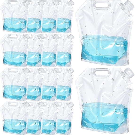 18 Pcs 5 L Collapsible Water Container Bag, 1.3 Gallon Collapsible ...