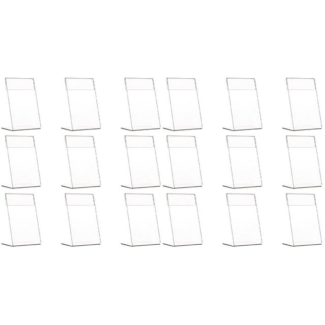 18 Pcs Acrylic Display Stand L-shape Slanted Sign Holders Desktop Paper ...