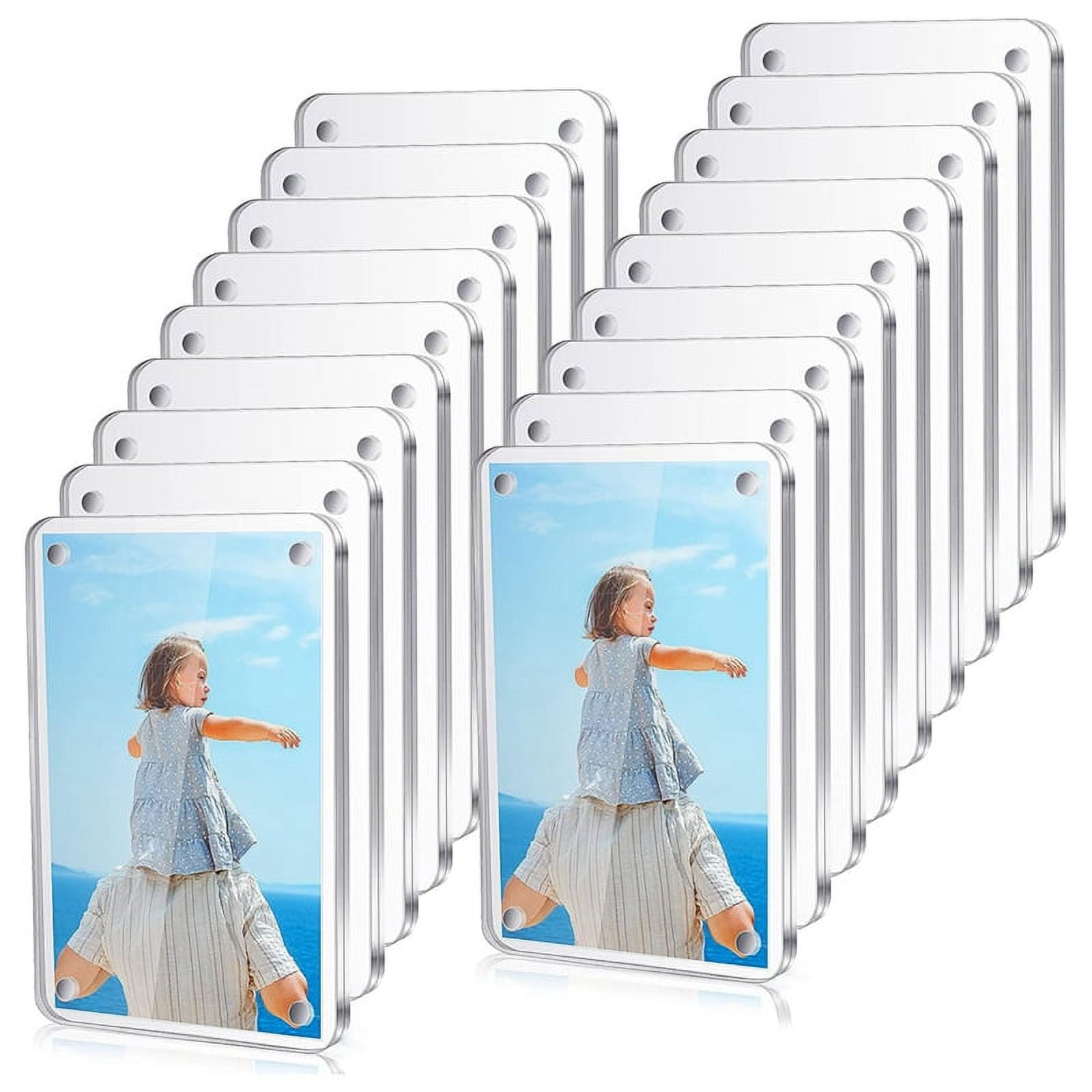 18 Pcs Acrylic Fridge Magnetic Frame , Mini Double Sided Refrigerator ...
