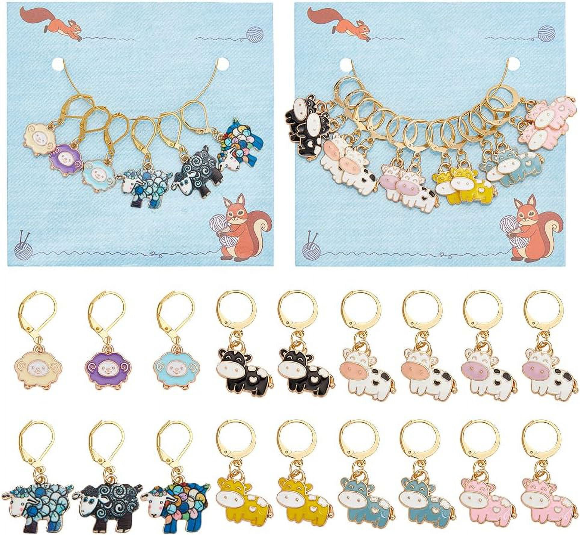18 Pcs Animal Stitch Markers Cow and Sheep Stitch Marker Removable ...