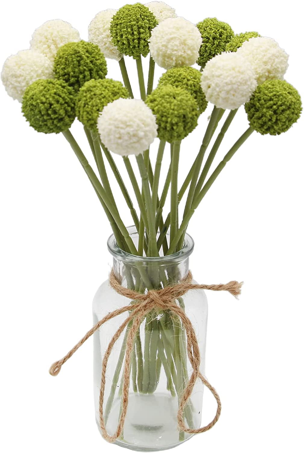 18 Pcs Artificial Billy Ball Flowers, Craspedia Globosa Benth ...