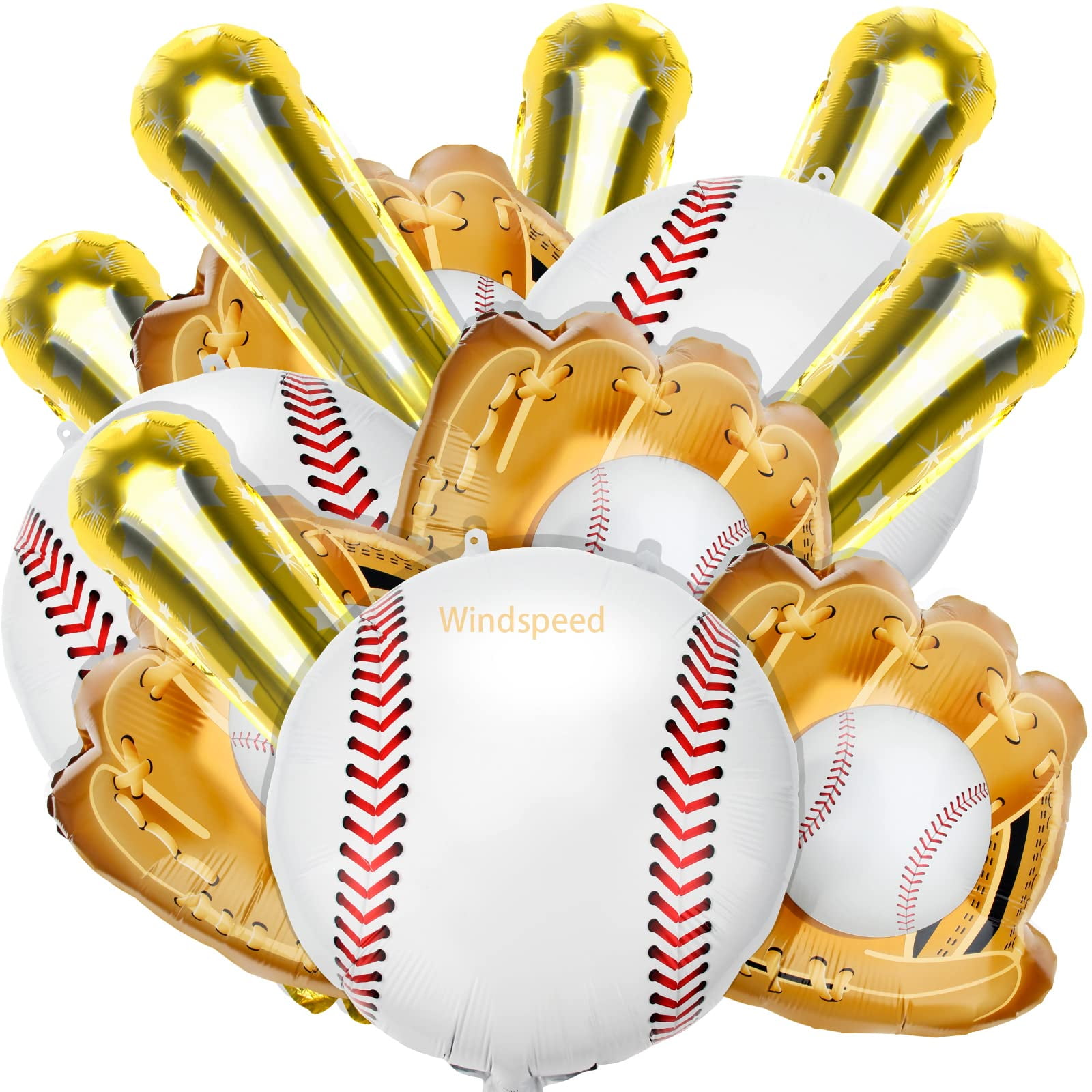 18 Pcs Baseball Glove ZS23 Balloon, Windspeed Baseball Balloons Latex ...