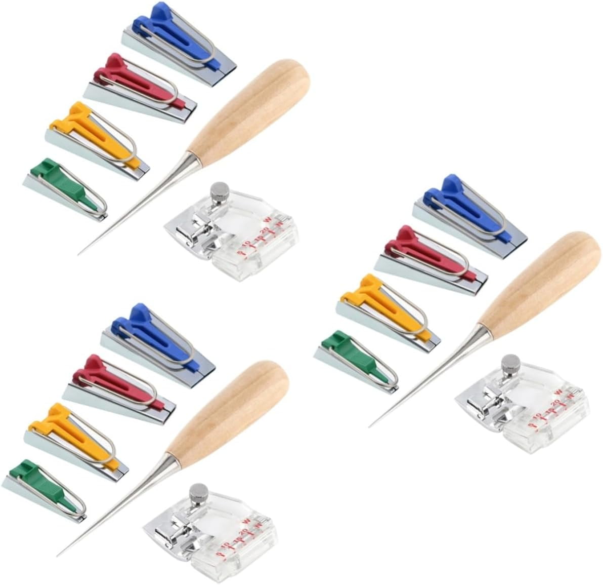 18 Pcs Bias Tape Folder Kit Wood Price Tags Home Sewing Machines Bias ...